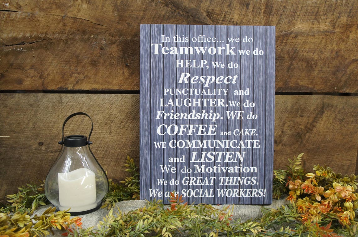 In This Office We Do...social Worker Teamwork in This Office - Etsy