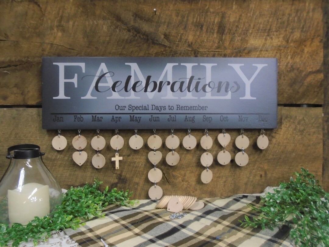 Family Calendars With Discs Family Celebrations All Wood - Etsy