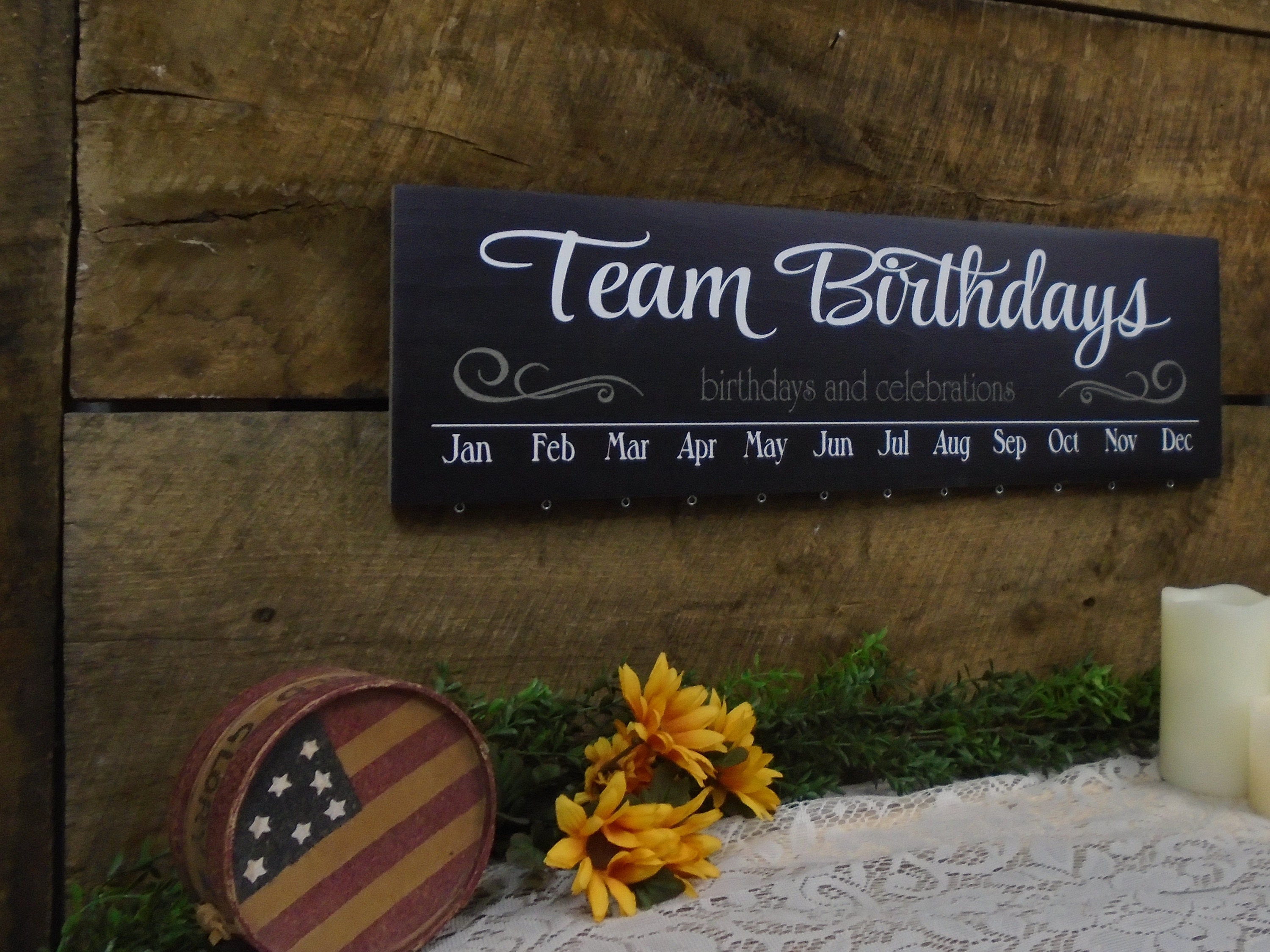 Team Birthday Calendar Office Birthdays Board Calendar for - Etsy