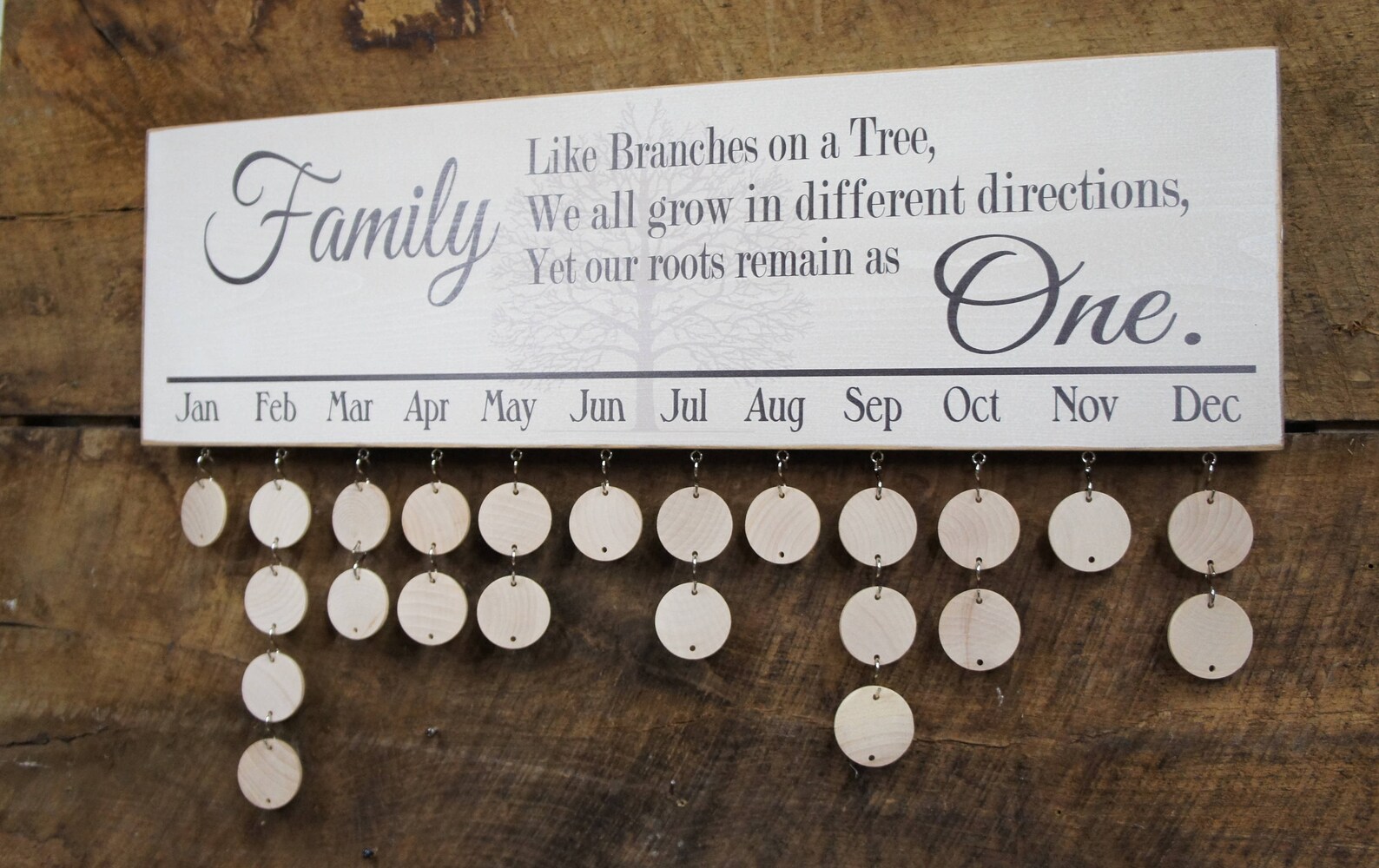 Wooden Family Calendar Custom Family Events Monthly Calendar - Etsy