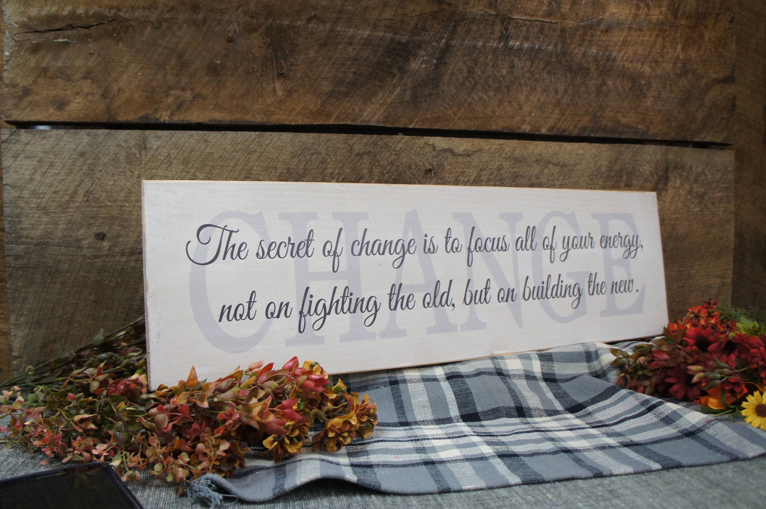 Motivational Inspirational Sign Socrates the Secret of Change | Etsy