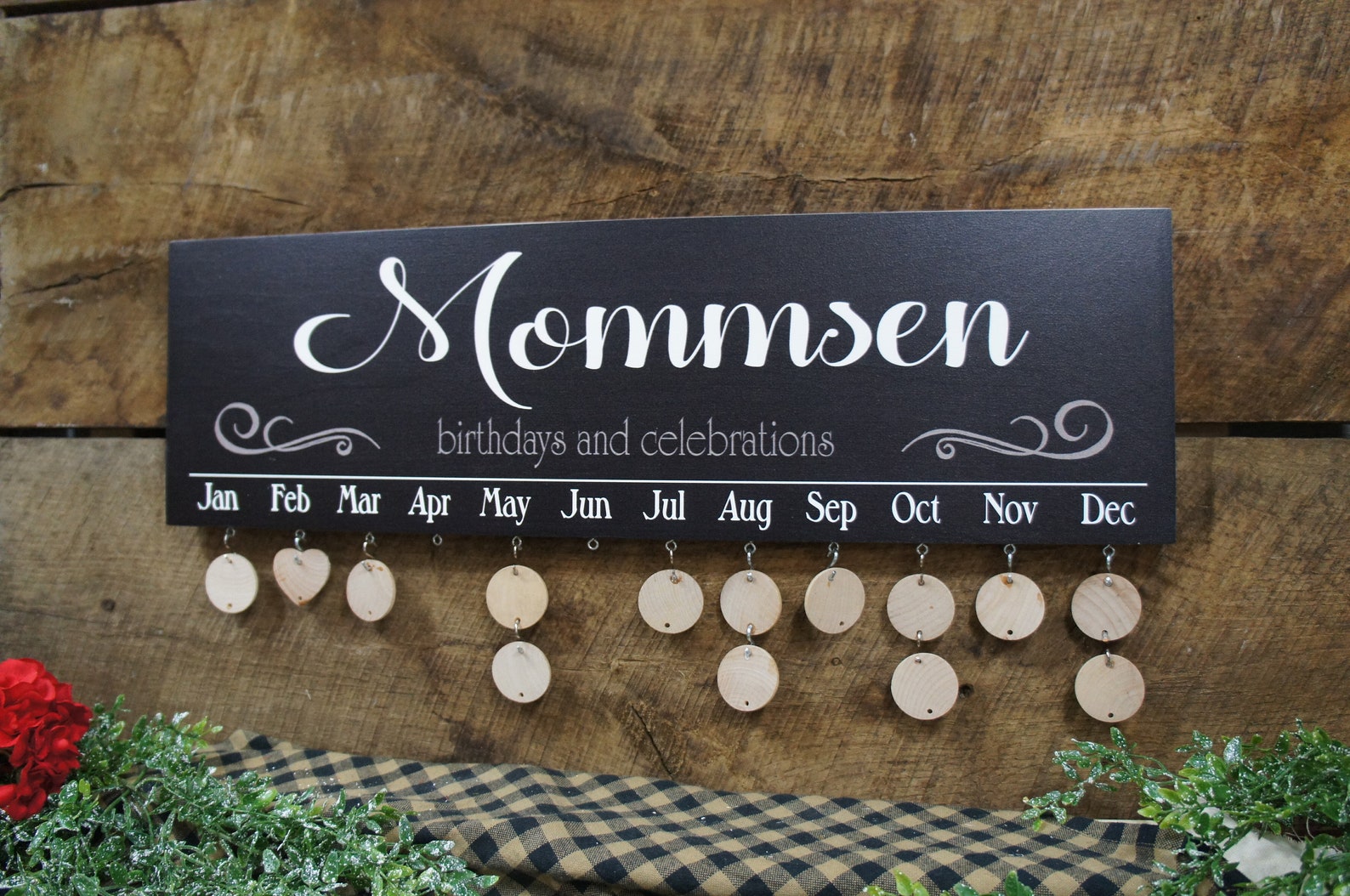 Personalized Family Birthday Calendar All Wood Custom Calendar - Etsy