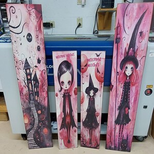 Witch Decor Pink Halloween Welcome Sign Witches 4ft Porch Decor Direct ...