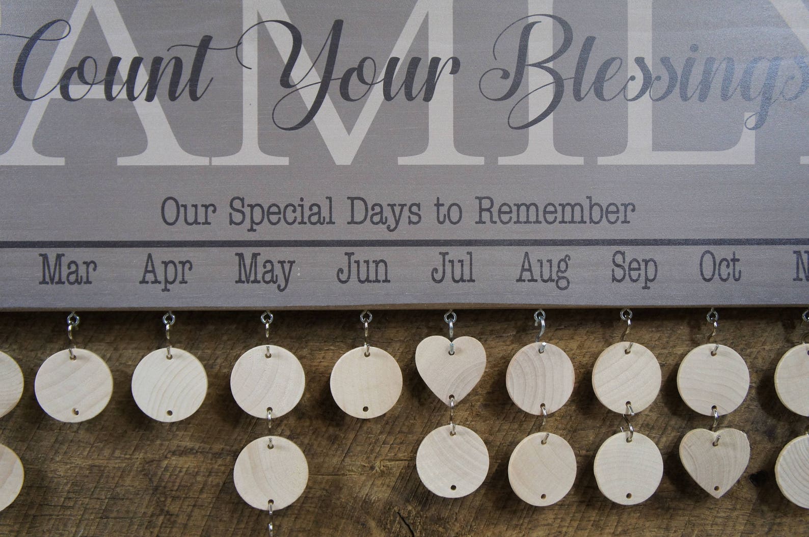 Family Birthday Calendars Count Your Blessings Personalized | Etsy