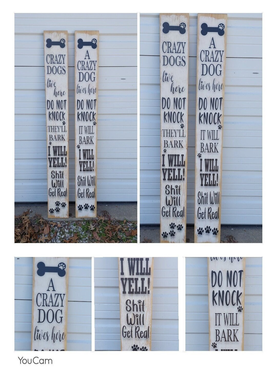 Dog Porch Leaner 5' Ft X 9.25 A Crazy Dog Lives Here Do Not Knock It ...