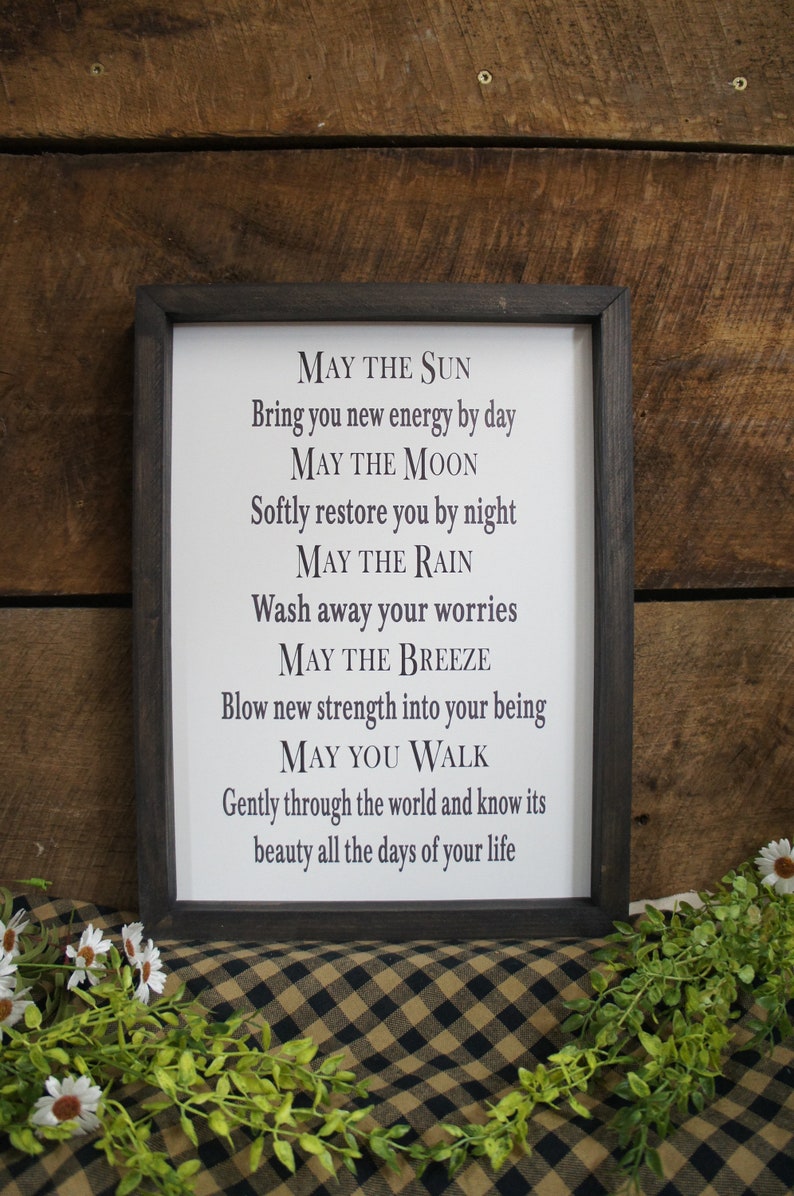 Beautiful Apache Blessing Rustic Style Sign May the Sun Bring - Etsy