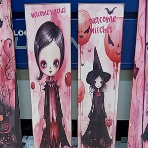 Witch Decor Pink Halloween Welcome Sign Witches 3ft Porch Decor Direct ...