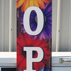 Porch Sign Multi Colored Flowers Daisy Welcome Sign All Wood 9.25 X 60 ...