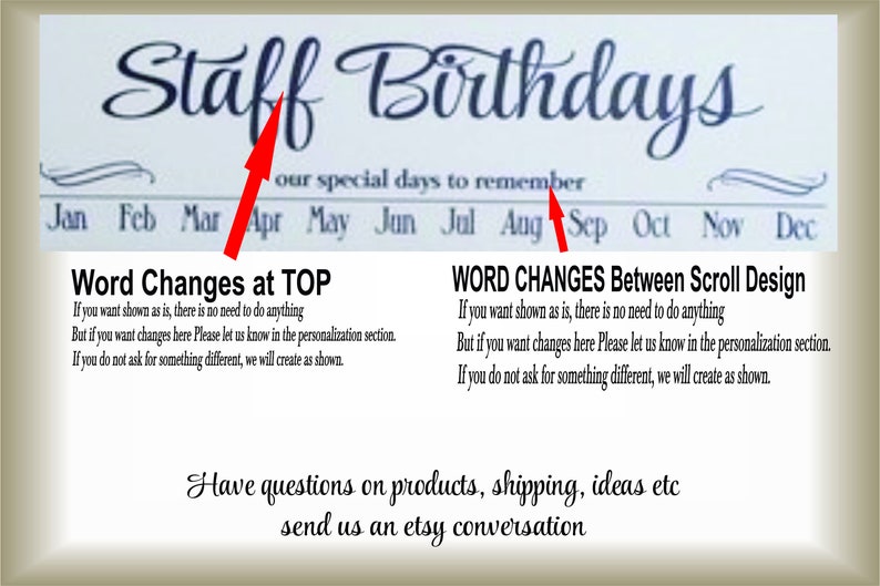 Office Birthday Calendar for Staff Birthdays Board Calendar - Etsy