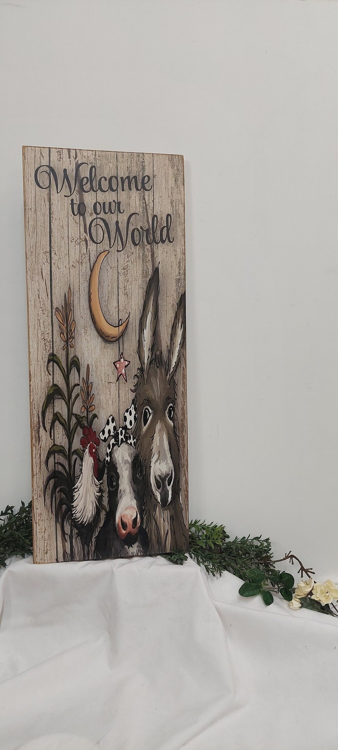 Barnyard Decor Farm Animal Print on Solid Wood Sign 2 Ft X 9.25 Farm ...