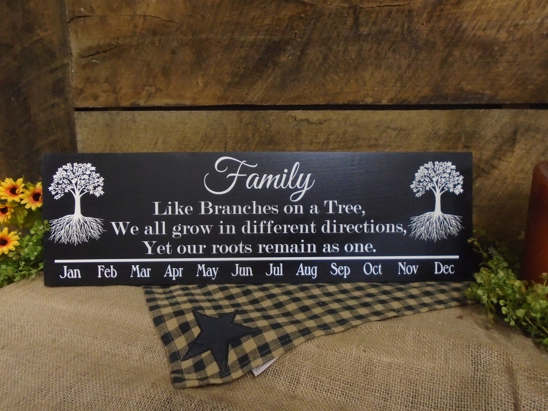 Birthday Calendar Family Rustic Style All Wood Calendar Board ...