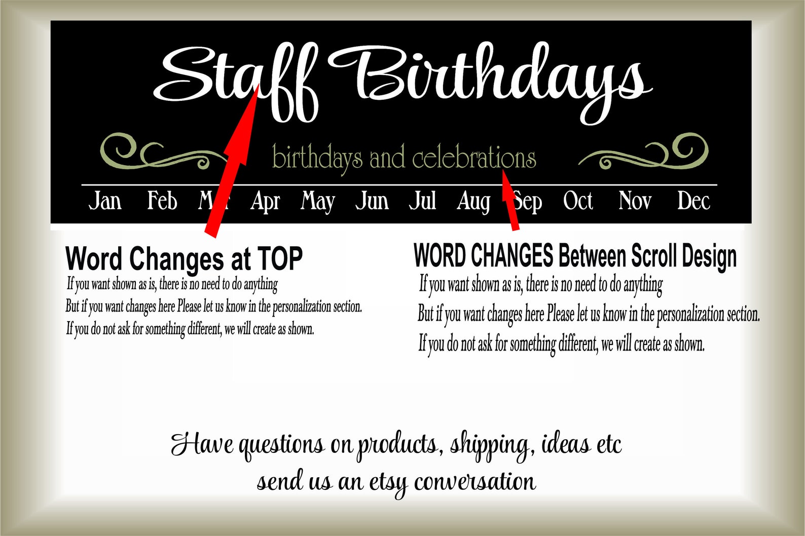 Office Birthday Calendar for Staff Birthdays Board Calendar Wood Discs ...