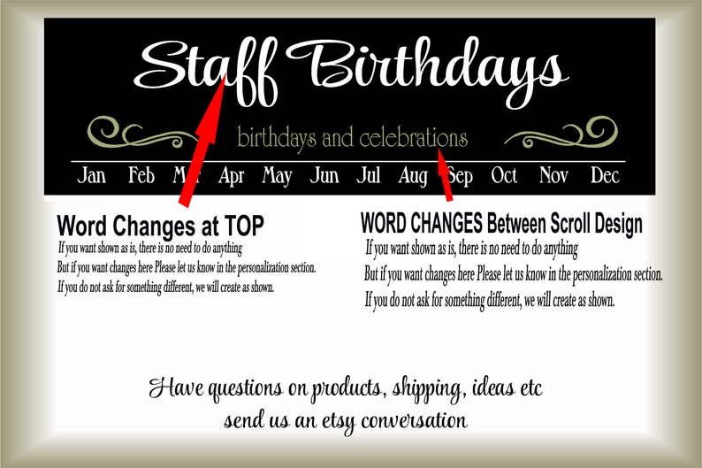 Office Birthday Calendar for Staff Birthdays Board Calendar Wood Discs ...