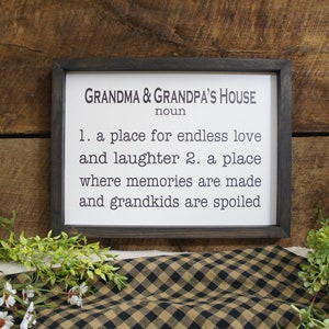 Grandma & Grandpas House Noun Personalized Word Chgs Free Rustic Frame ...