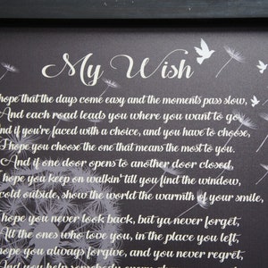 My Wish Framed Free Chgs Classy Rustic Design - Etsy