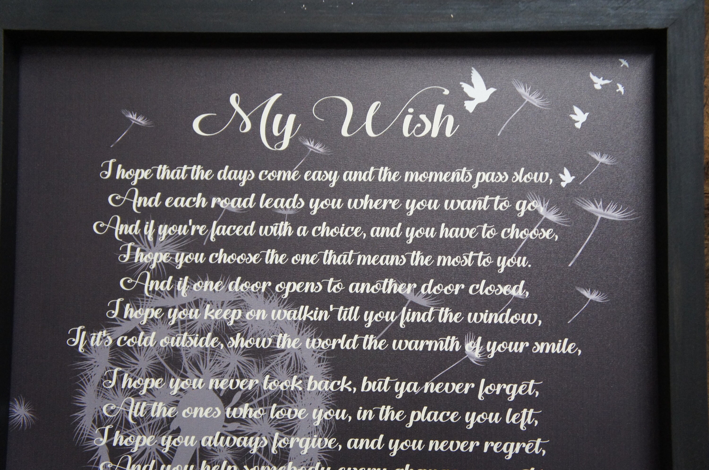 My Wish Framed Free Chgs Classy Rustic Design | Etsy