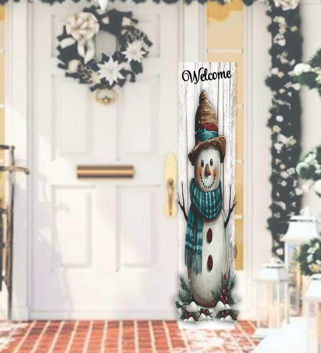 Snowman Porch Leaner Holiday Decor Winter Porch Signs 3 Ft All Wood 9 ...