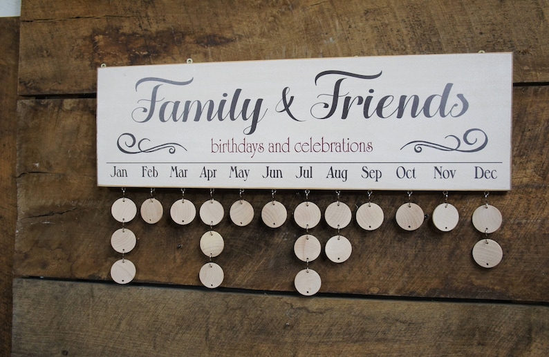 Family & Friends Wooden Monthly Calendar for Events - Etsy