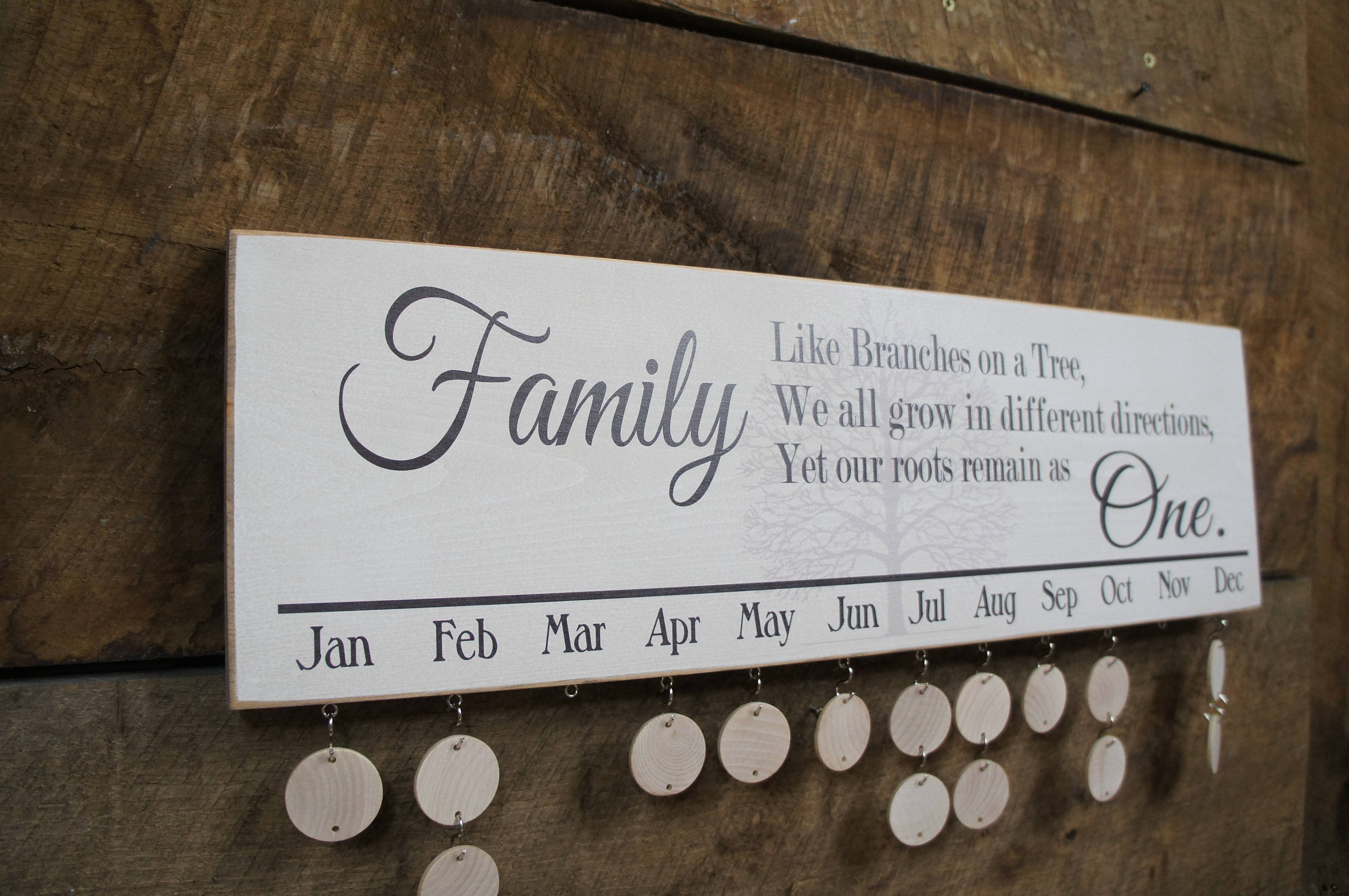Wooden Family Calendar Custom Family Events Monthly Calendar - Etsy