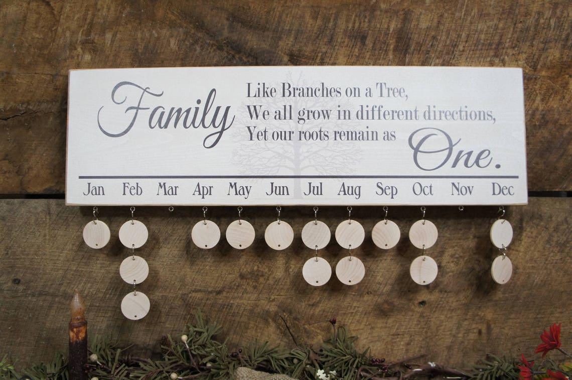 Wooden Family Calendar Custom Family Events Monthly Calendar - Etsy