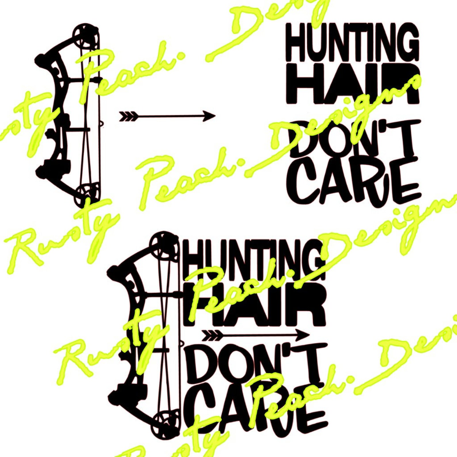 Hunting Hair Don't Care Cutting File Bow Arrow | Etsy