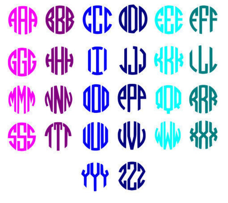 Circle Monogram Alphabet Cutting File Download Studio3 - Etsy