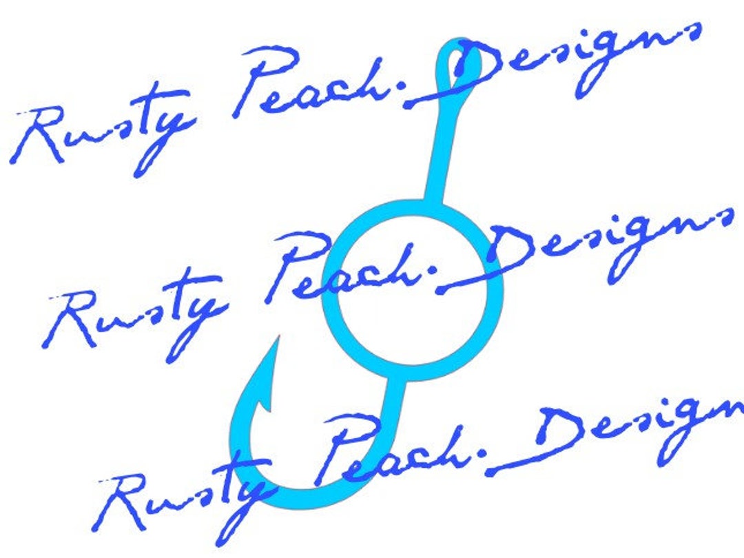 Fish Hook Monogram Border Cutting File, Download, SVG, PNG, Studio ...