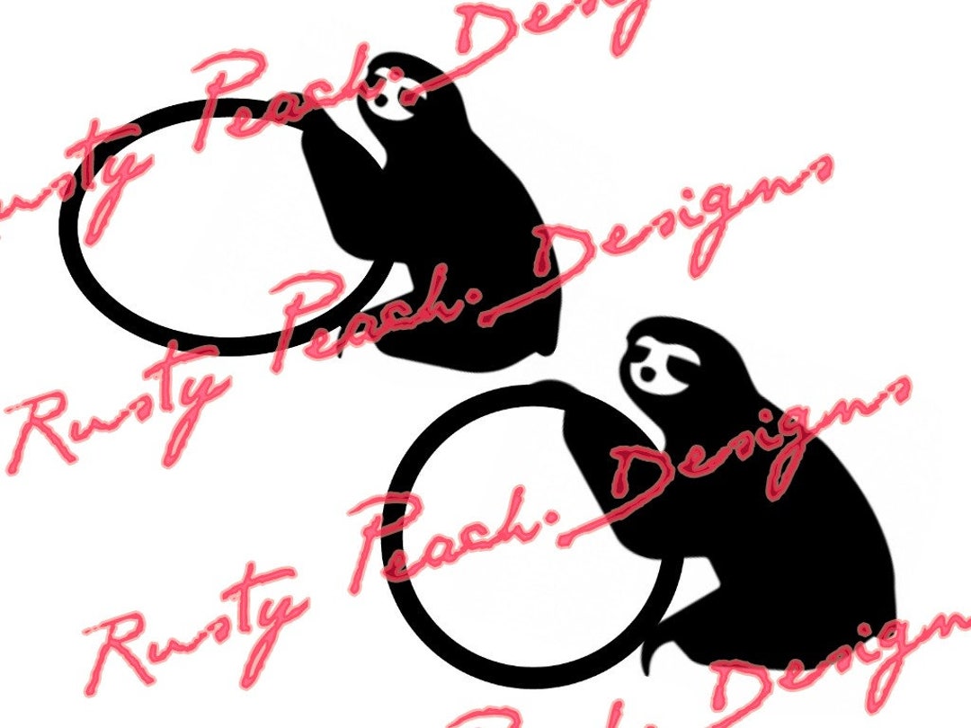 Sloth Monogram Border Cutting Files, Download, SVG, PNG, Studio ...