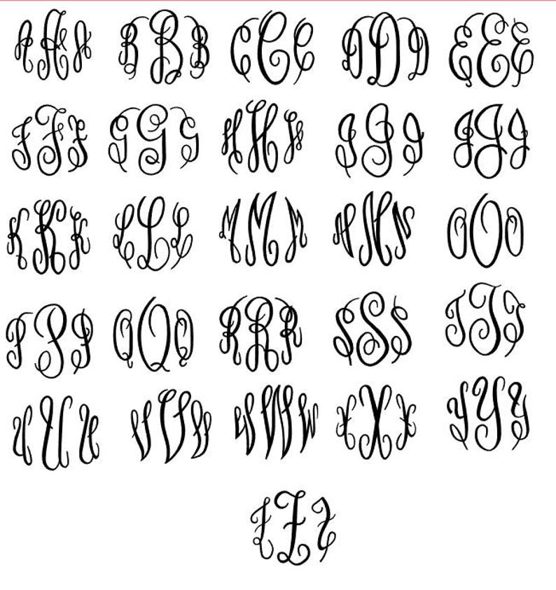 Fancy Circle Monogram Alphabet Cutting File Download - Etsy