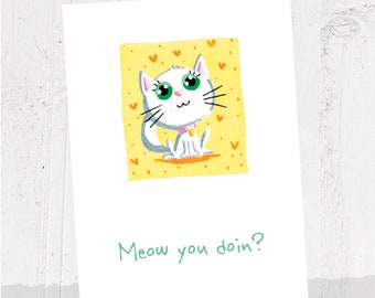 Meow Birthday Card | Etsy