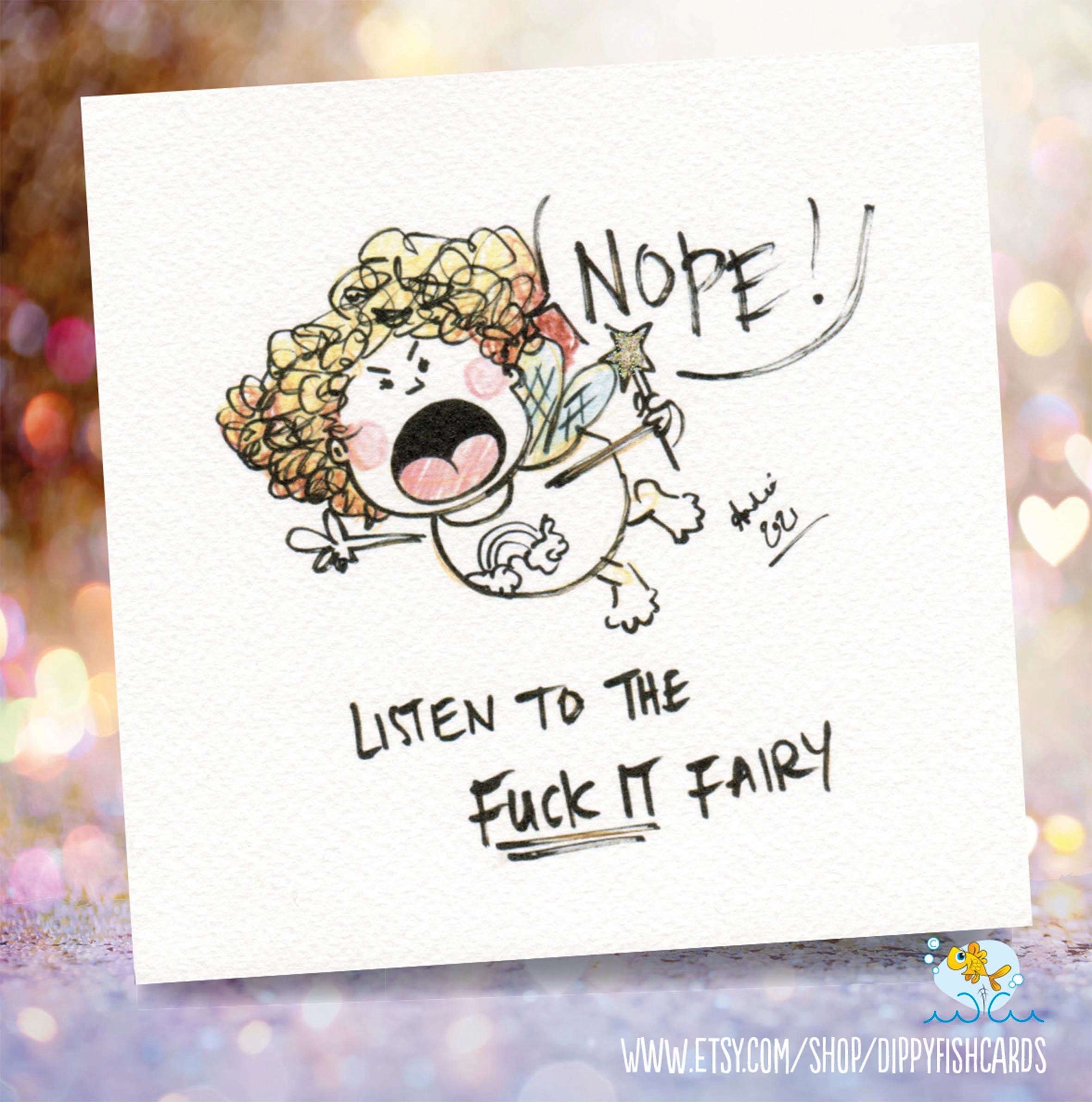 Fuck It Fairy Card, Rude Fairy Card, Fairy Card for BFF - Etsy UK