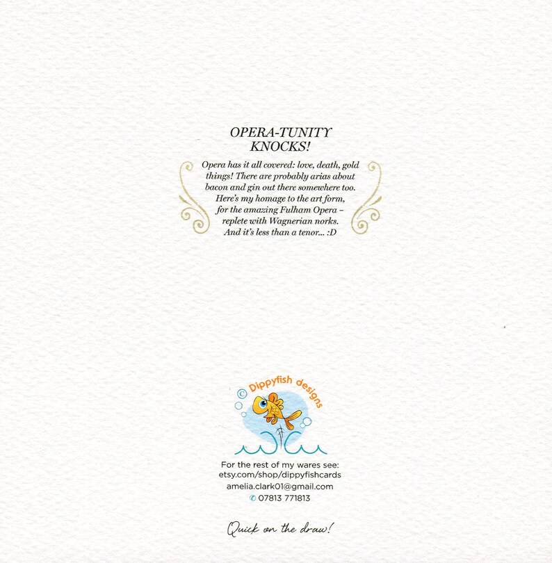 Opera Card, Theatre, Birthday Card, Good Luck, Break a Leg, Blank ...