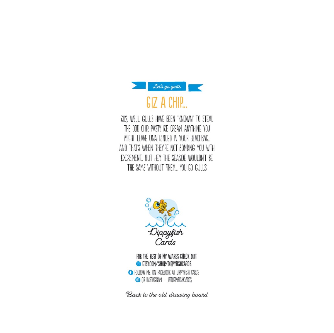 Chip Thief Gull Card, Giz A Chip Card, Seagull Birthday Card, Rude ...