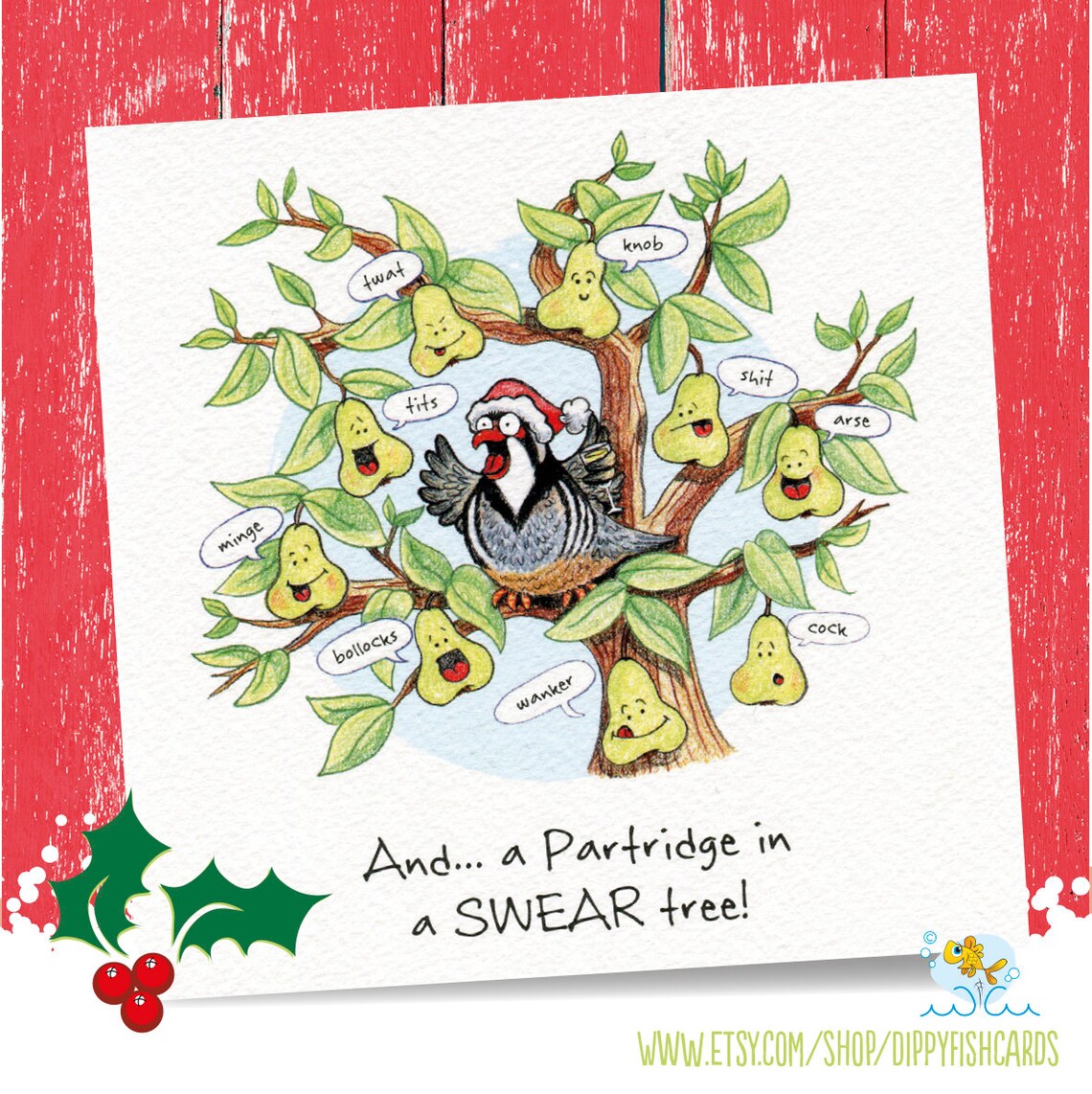 Sweary Christmas, Partridge in a Swear Tree, Funny Christmas Card ...