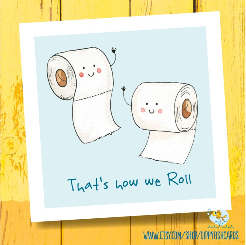 Toilet Humour Card Bundle Loo Roll Poo Joke How We Roll | Etsy