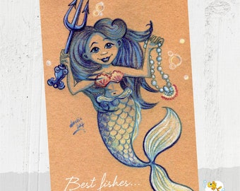 Mermaid Pun Card - Etsy