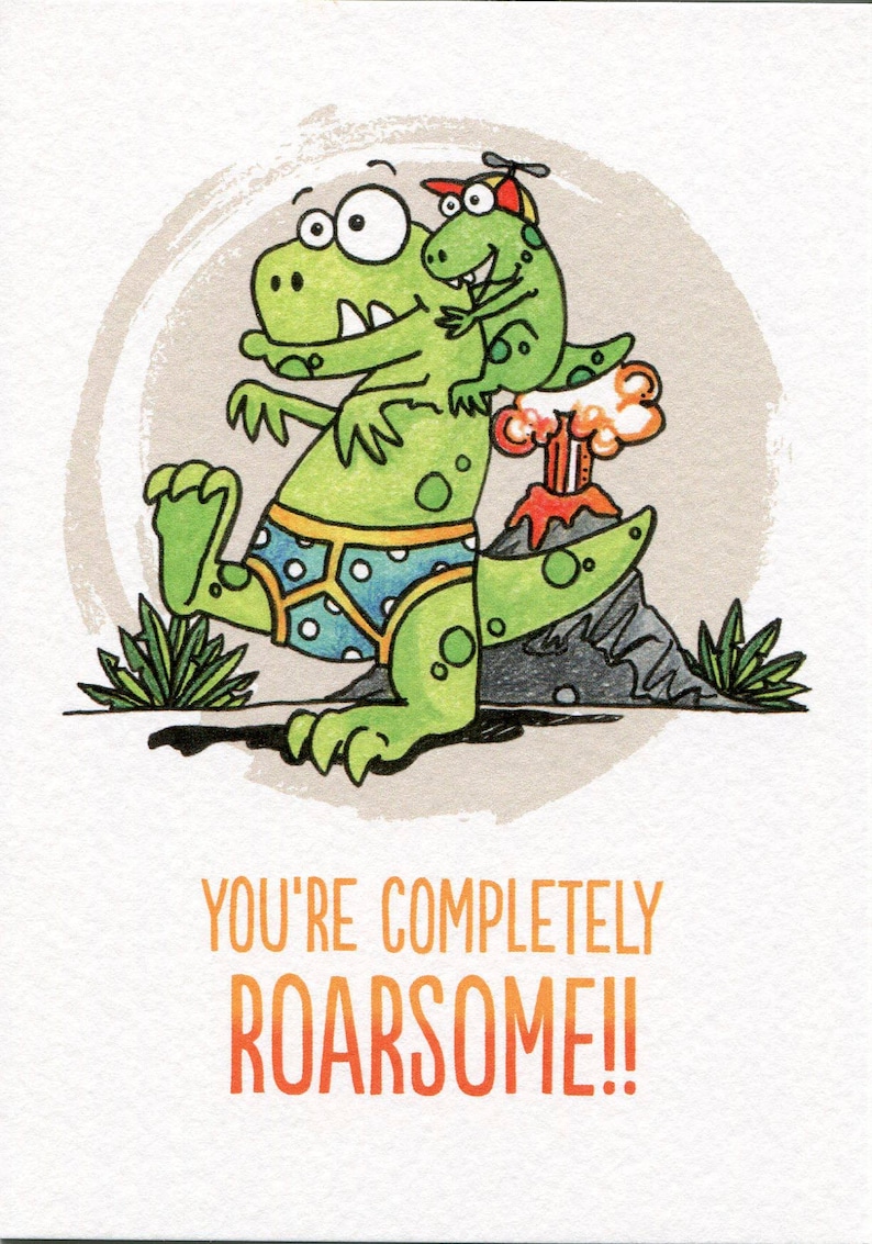 Dinosaur Fathers Day Card Dinosaur Card for Dad Card for | Etsy