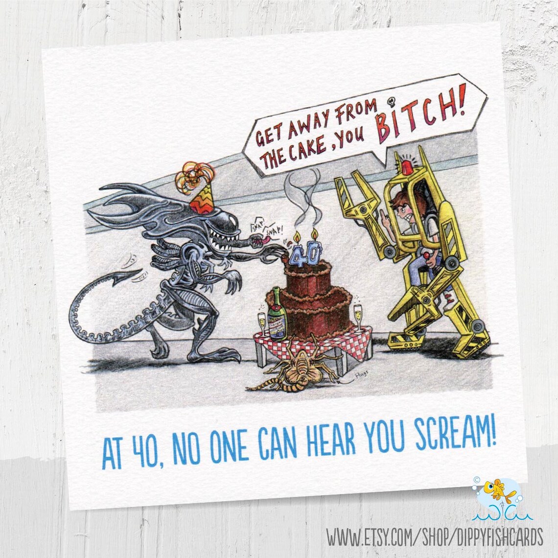 Alien Themed 40th Birthday Card, Aliens, Big 40 - Etsy