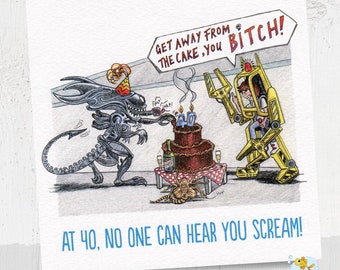 Alien Birthday Card | Etsy