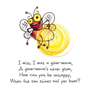 Glowworm Postcard, Cheer up Card, Poem, Cute - Etsy