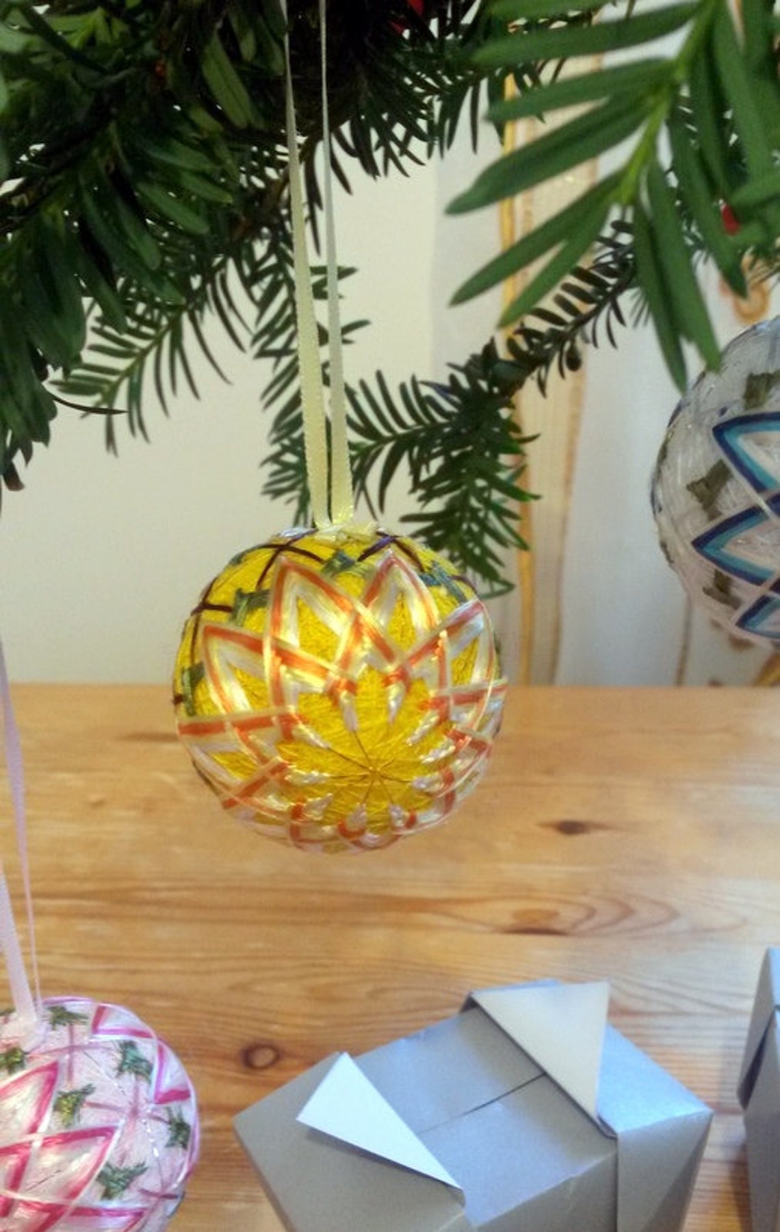 Yellow Holiday Decoration Mini Temari Japanese - Etsy UK