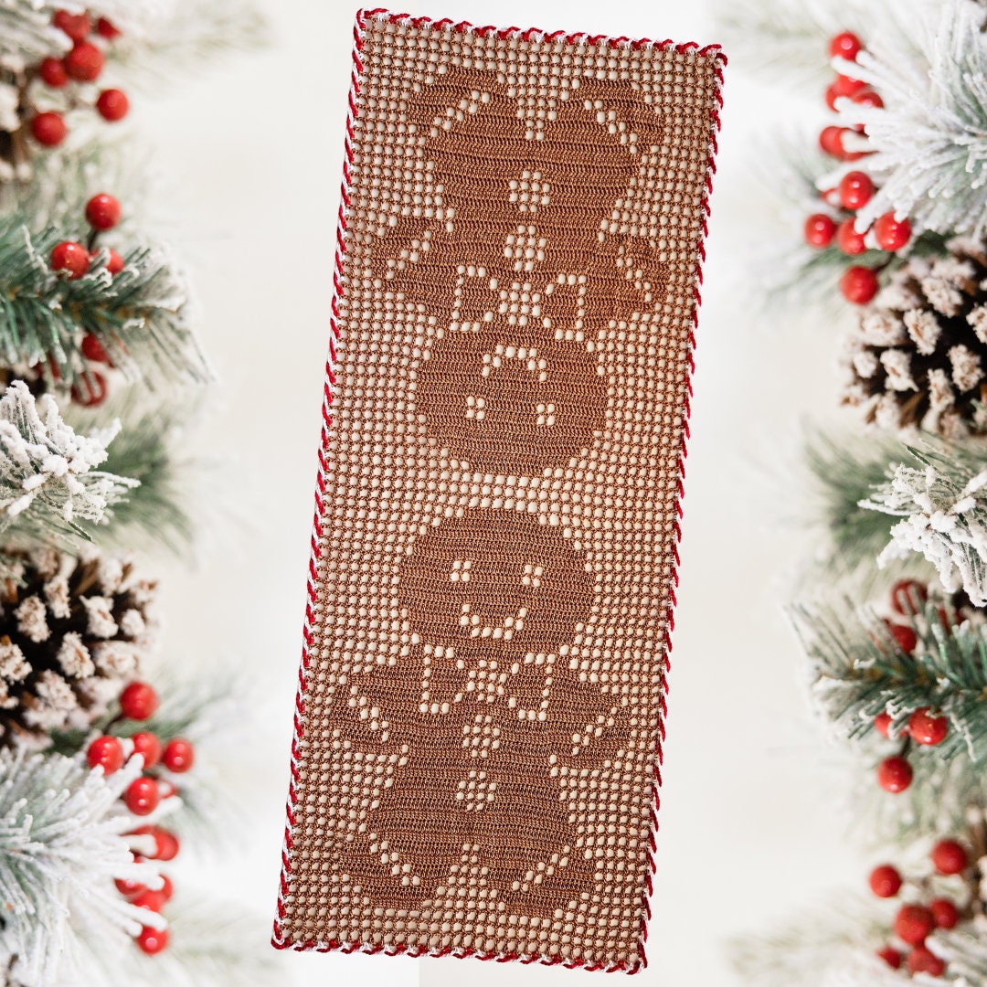 Gingerbread Man Table Runner PDF Crochet Pattern - Etsy
