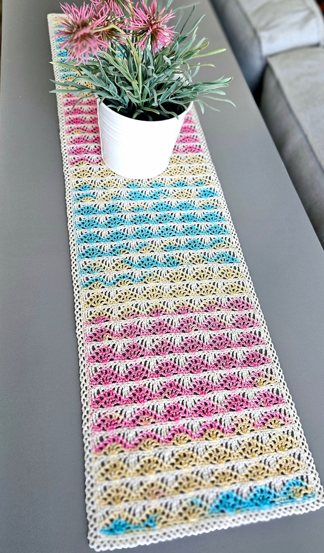 Ripple Waves Table Runner PDF Crochet Pattern - Etsy