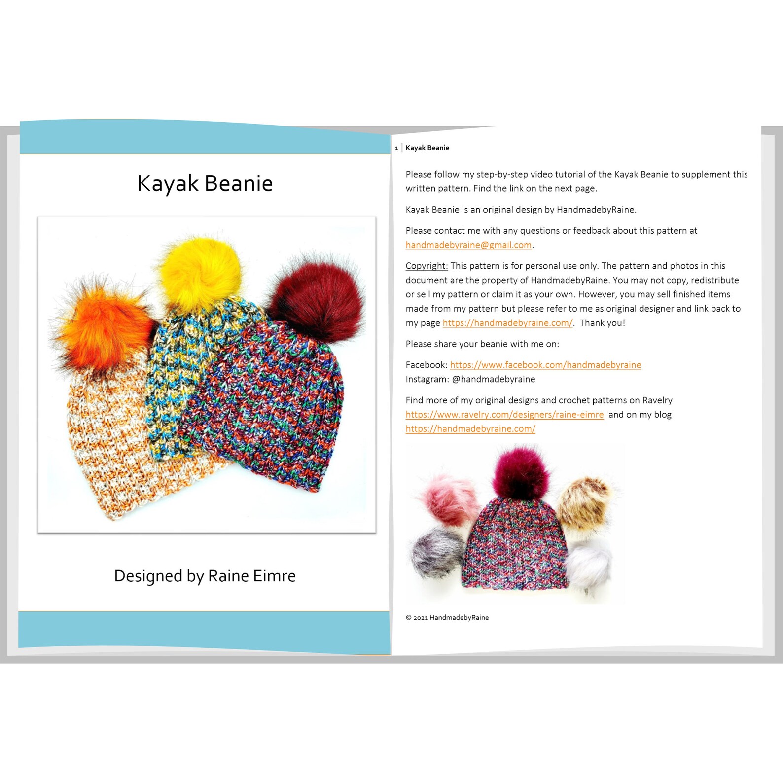 Kayak Beanie PDF Crochet Pattern - Etsy