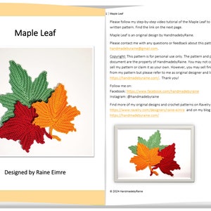 Maple Leaf PDF Crochet Pattern - Etsy