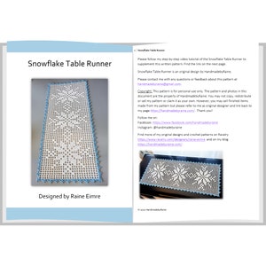 Snowflake Table Runner PDF Crochet Pattern - Etsy