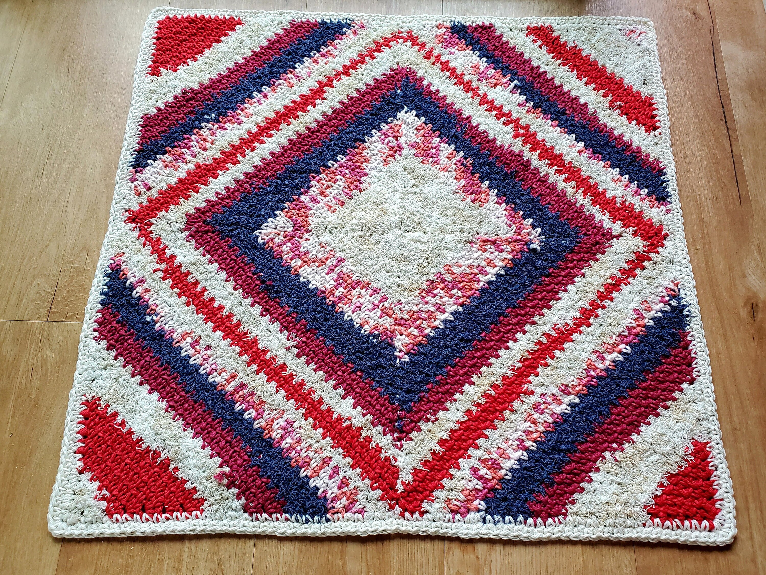 C2C Square Rug PDF Crochet Pattern - Etsy