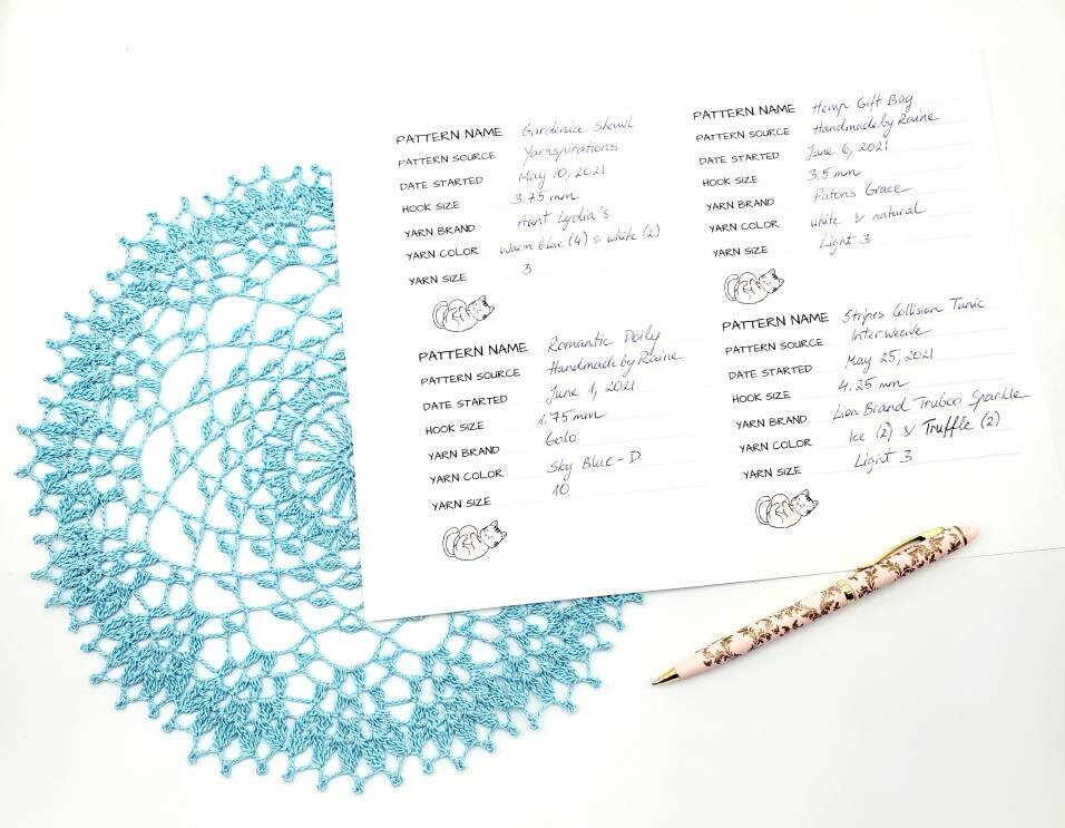Printable Crochet WIP Notecards Instant Download Work in - Etsy