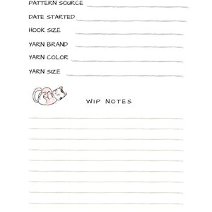 Printable Crochet WIP Notecards | Instant Download Work in Progress ...