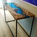 SOLD Entry river table with epoxy inlay console river table | Etsy